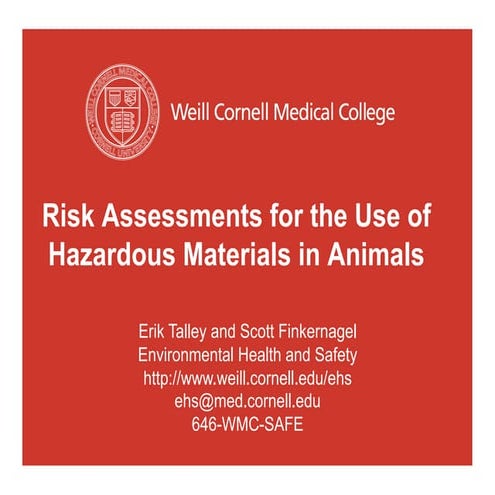 Talley Hazard Assessment Animals | PDF
