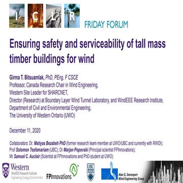 ICLR Friday Forum: Safety + serviceability of mass timber buildings for ...