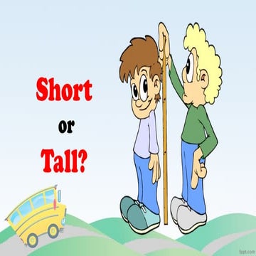 Junior Nursery Lesson all about Tall and short objects | PPTX