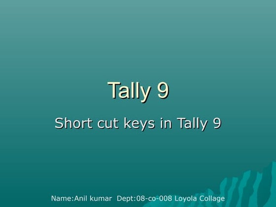 Tally Prime Educational mode Tutorial | PDF