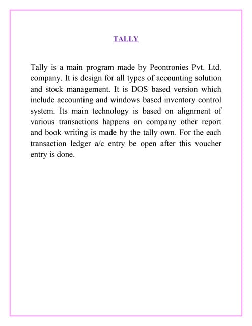 Tally Prime Educational mode Tutorial | PDF