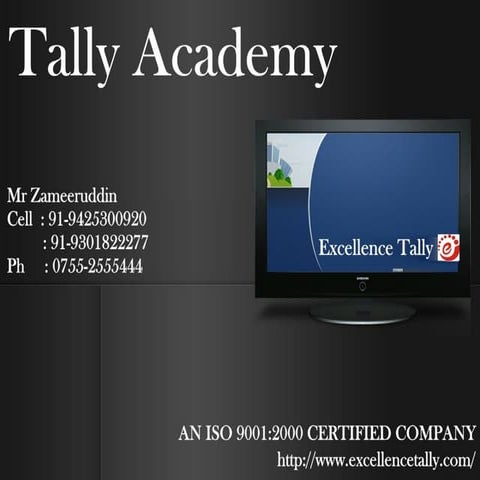 Tally Training Centre in Bhopal Tally Academy | PPT
