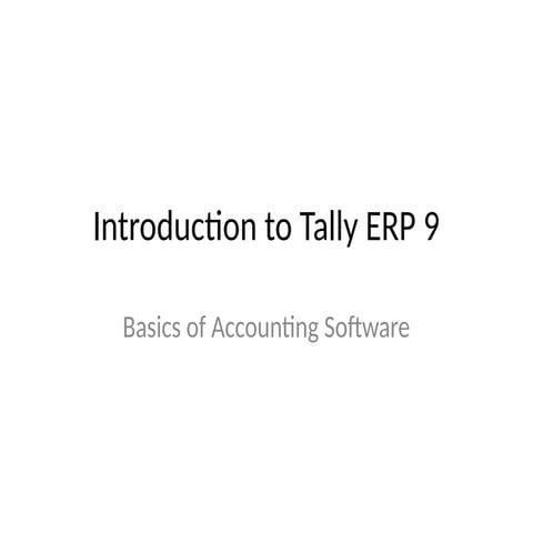 Tally software_Introduction_Presentation | PPTX