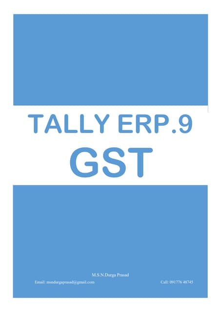 Tally erp 9 notes and practice book | PDF