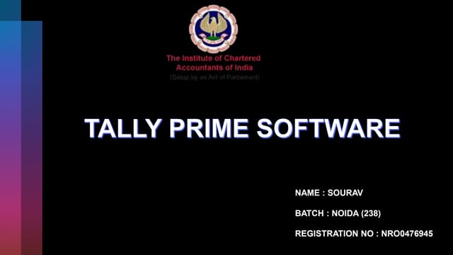 Tally Prime Powerpoint For CA ITT training | PPTX