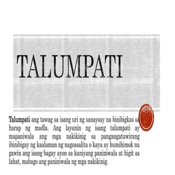 (TALUMPATI) Talumpati for grade 10... Talumpati ppt. | PPTX