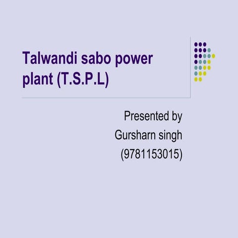 Talwandi sabo power plant (t | PPTX