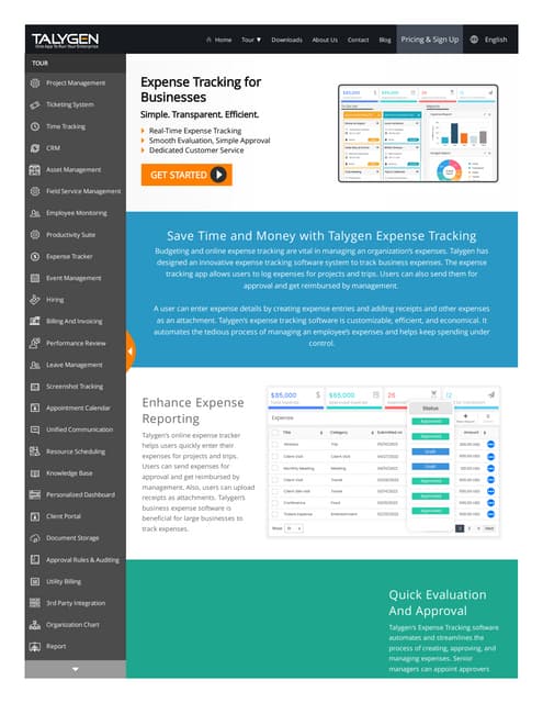 Online Expense Tracker - Talygen | PPT | Technology & Computing