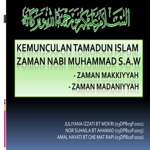 S3 Tamadun islam zaman nabi muhammad s.a.w (zaman makkiyah n madaniah ...