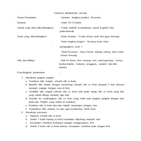 Taman Bermain Anak | DOCX