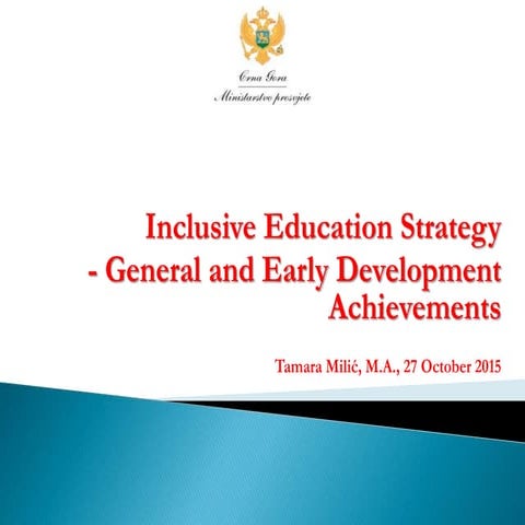 Inclusive Education Strategy, General and Early Development ...