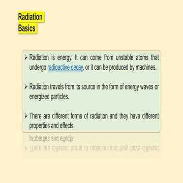 Basics of Radiation | PPTX