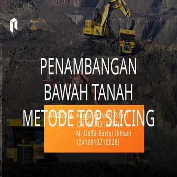 Top Slicing underground mining method used | PPTX