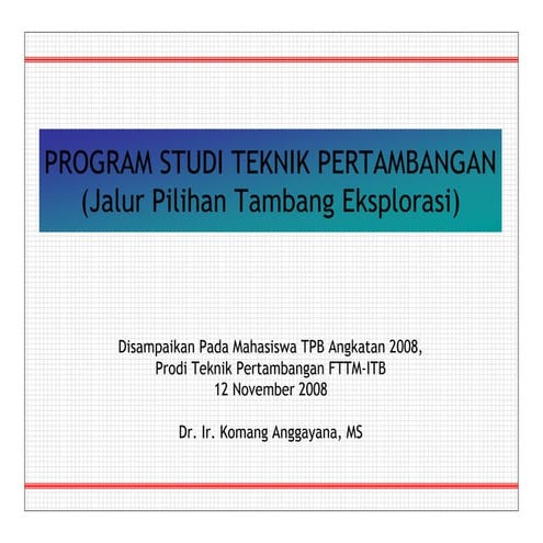 Tambang eksplorasi tpb | PDF