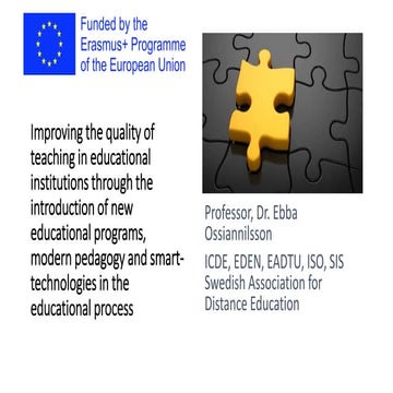 QA in blended and online education: Main findings of the ENQA WG E ...