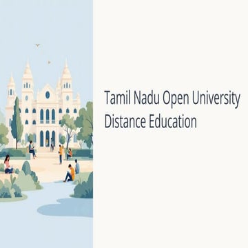 Tamil Nadu Open University Distance Education | PDF