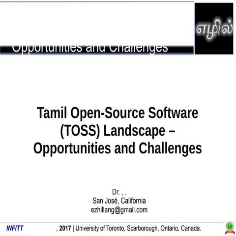 Tamil open-source landscape - opportunities and challenges | PDF