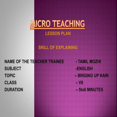 micro teaching lesson plan | PPTX