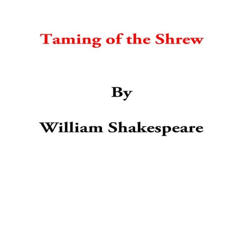 Taming of the shrew- shakespeare | PDF