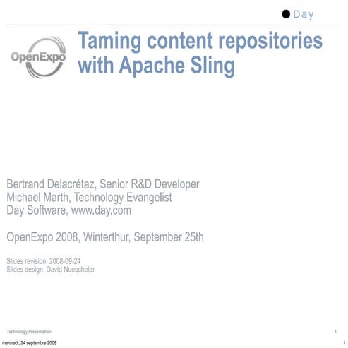 Taming Jcr With Sling | PDF | Web Development | Internet
