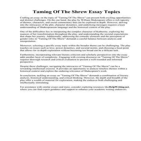 Taming Of The Shrew Essay Topics.pdf