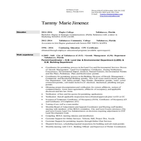 Tammy marie jimenez resume | DOCX