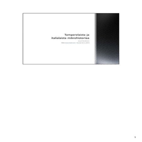 Tamperelaista ja italialaista mikrohistoriaa | PDF