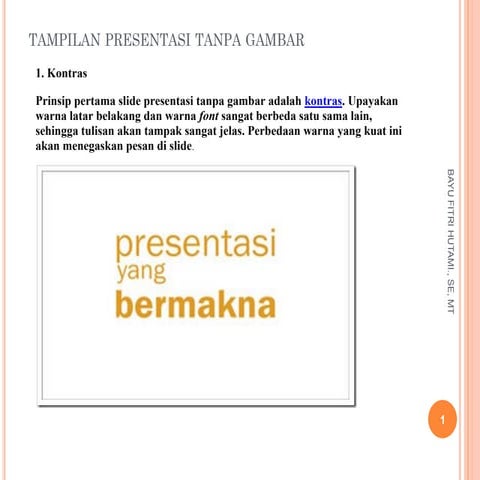 Tampilan presentasi tanpa gambar | PPT