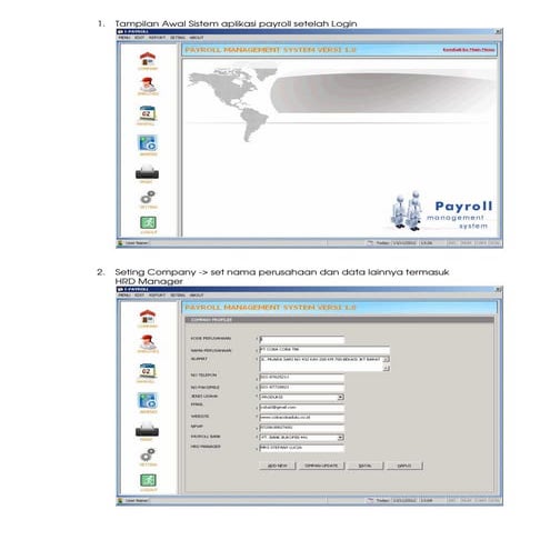 Tampilan sistem aplikasi payroll | PDF