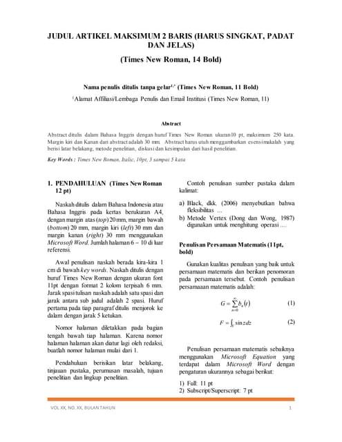Template jurnal pbsi | DOC