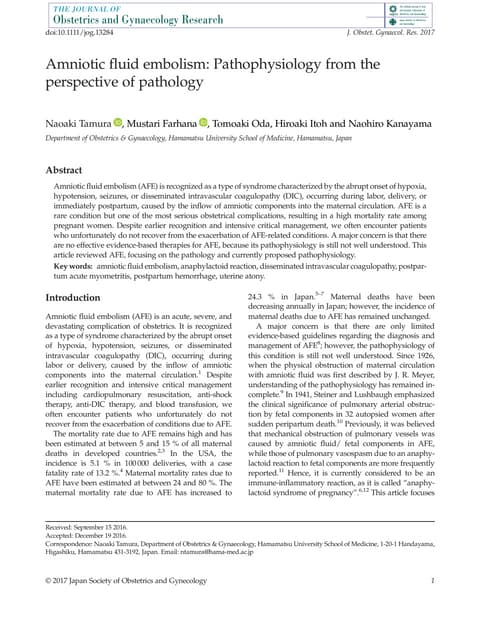 Amniotic fluid embolism | PPTX