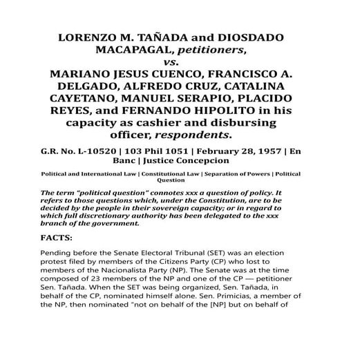 TANADA1-CD.docx | Civic affairs | Politics