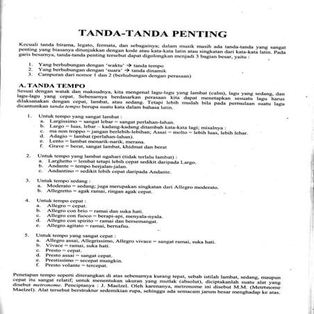 Tanda tanda penting pada musik | PDF