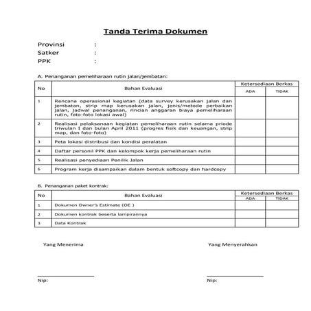 Tanda terima dokumen | DOCX