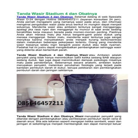 Tanda wasir stadium 4 dan obatnya | PDF