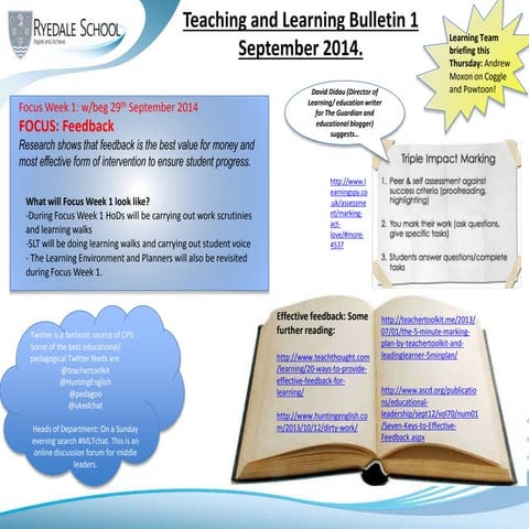 T and Learning Bulletin 1 22 sept | PPT