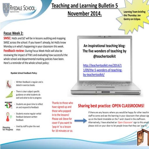 Teaching and Learning Bulletin 5 24nov | PPTX