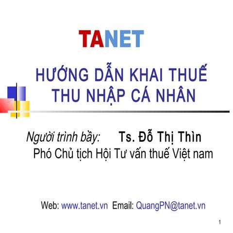 TANET - Bai giang khai thue thu nhap ca nhan - 07/2010 | PPT