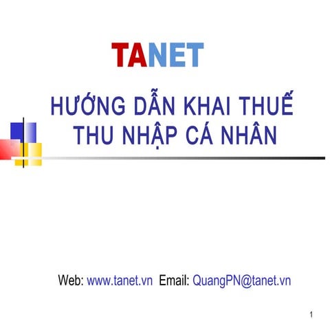 TANET - Bai giang khai thue TNCN - 07/2010 | PPT