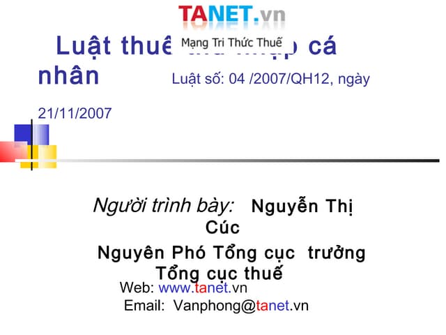 P3: Thuế thu nhập cá nhân | PPT