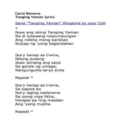 Lyrics_Tanging Yaman by Carol Banawa.docx