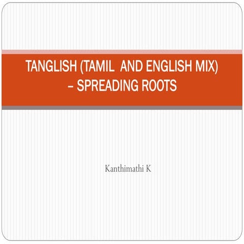 Tanglish | PDF