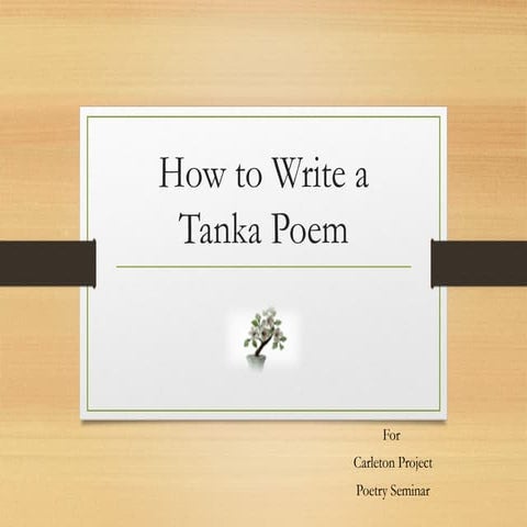 How to write a tanka poem