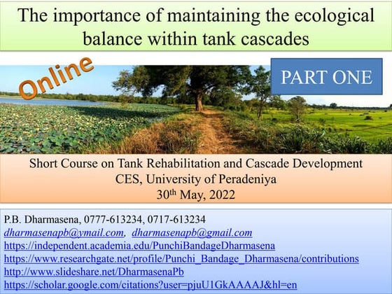 Cascade Tank Water Quality Management: A Case Study in Thirappane Tank ...