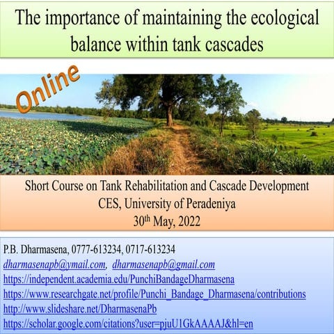 The importance of maintaining the ecological balance within tank ...