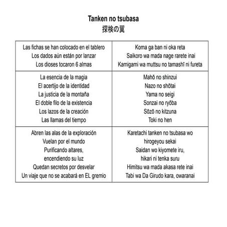 la peaso de cancion de tanken no tsubasa | PDF