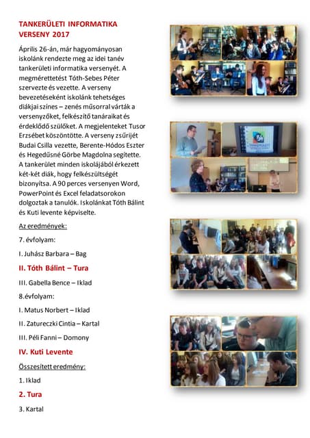 Tankerületi informatika verseny 2015 | PDF