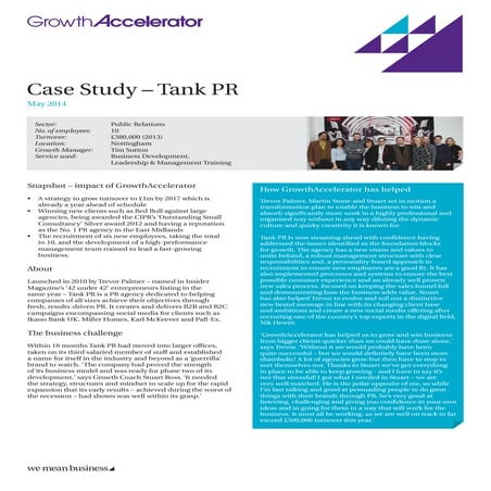 Tank PR case study | PDF
