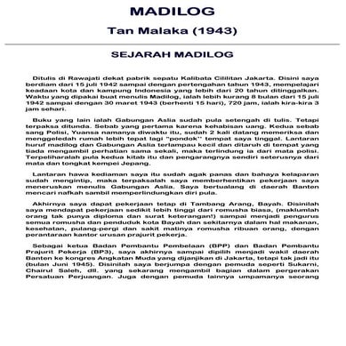 Tan Malaka - MADILOG | PDF