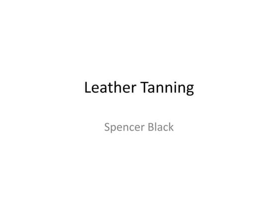 tannery industry operation, process and treatment | PPT